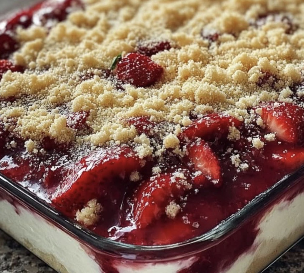 Strawberry Cheesecake Dump Cake - DEESVIRAL