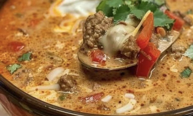 Creamy Beef Taco Soup - DEESVIRAL