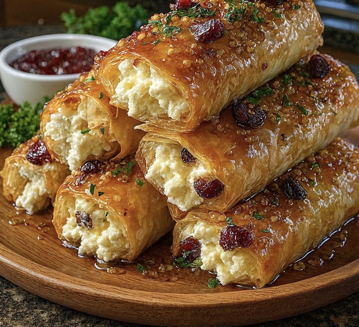 Golden Baked Feta Rolls - DEESVIRAL