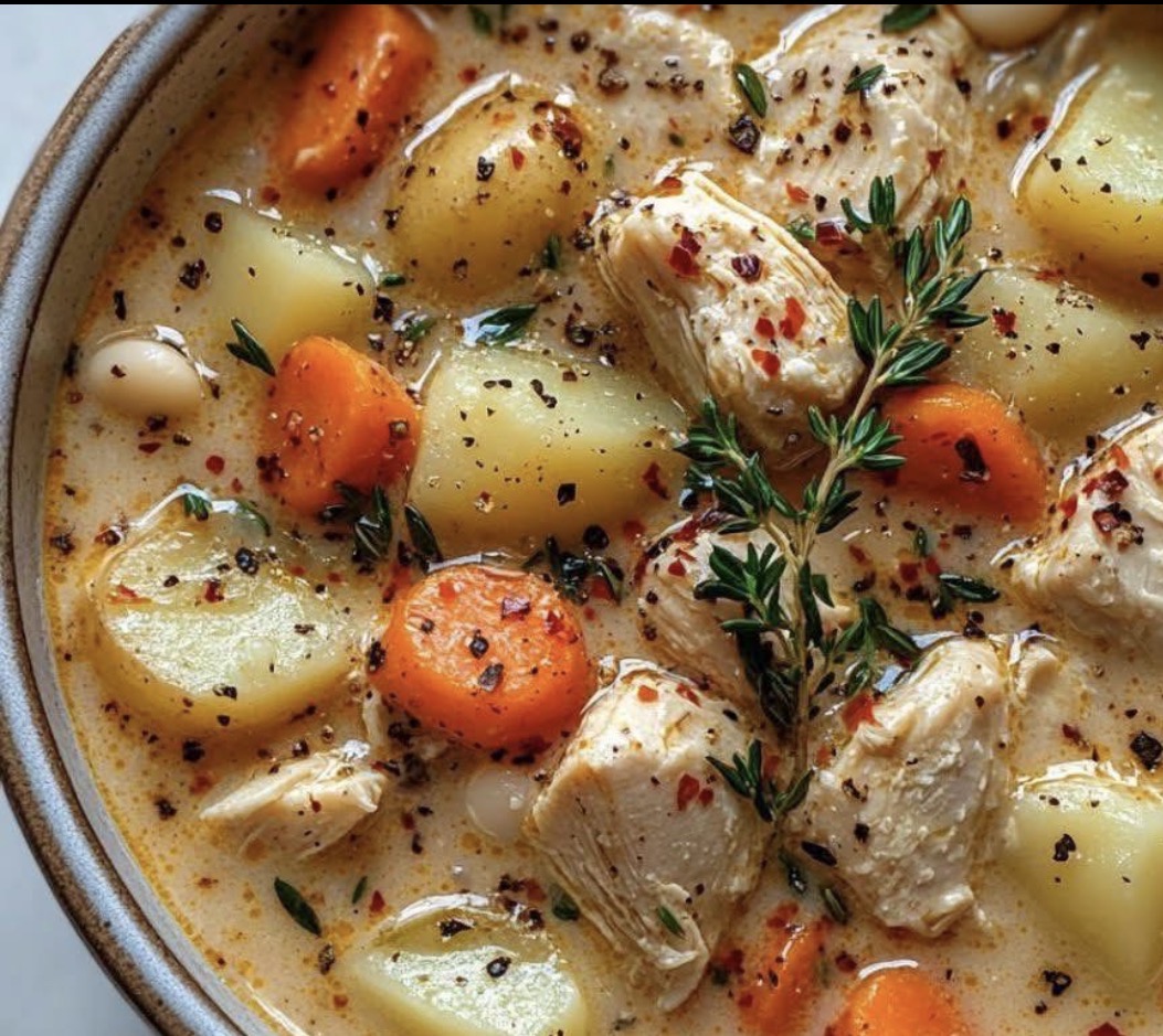 Slow Cooker White Holiday Chicken Stew - DEESVIRAL