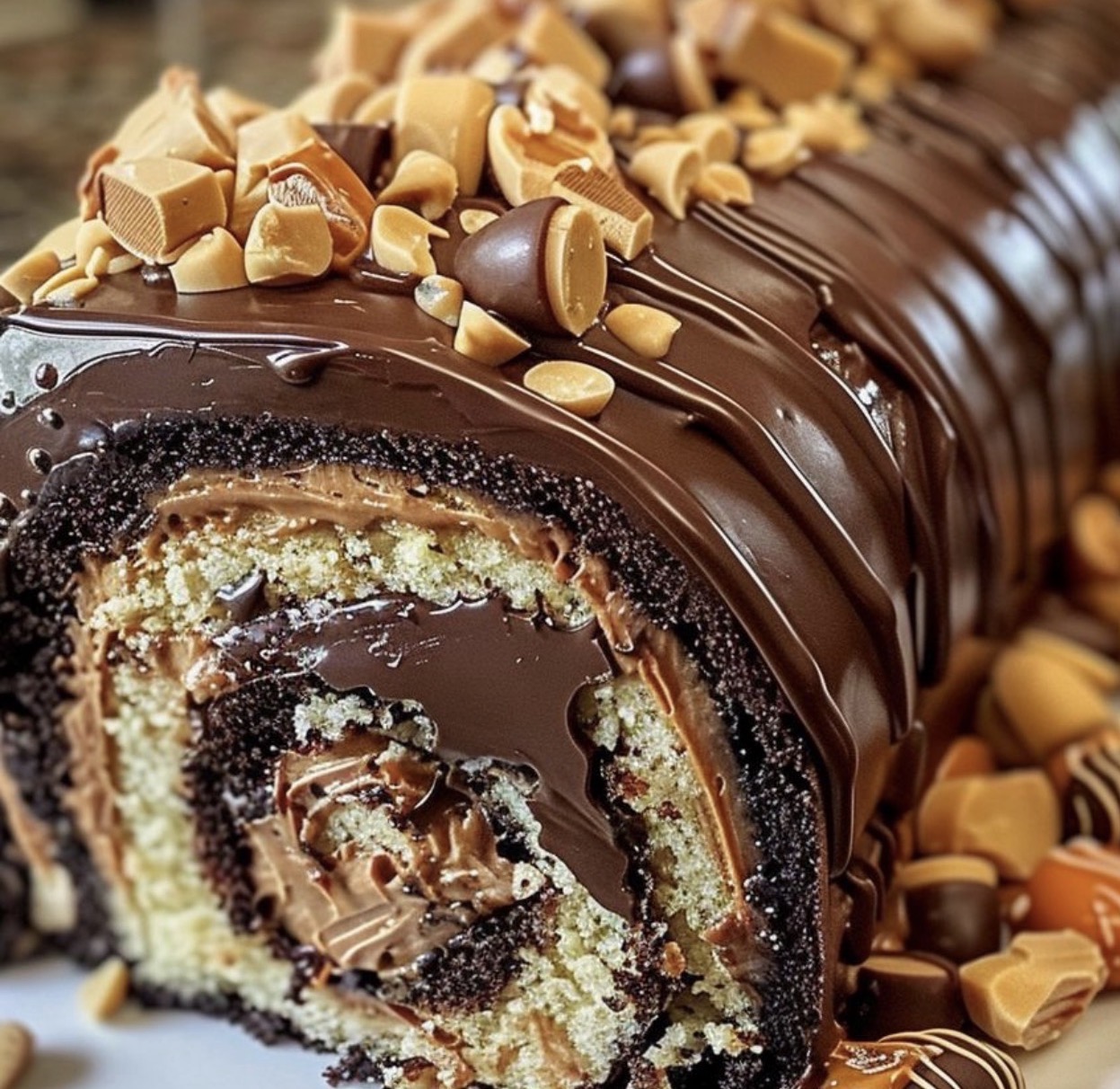 Reese's Peanut Butter Cup Roll Cake - DEESVIRAL